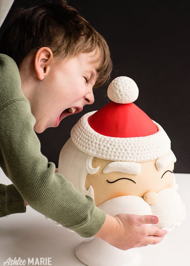 Easy Santa cake with live video tutorial - Ashlee Marie - real fun with ...