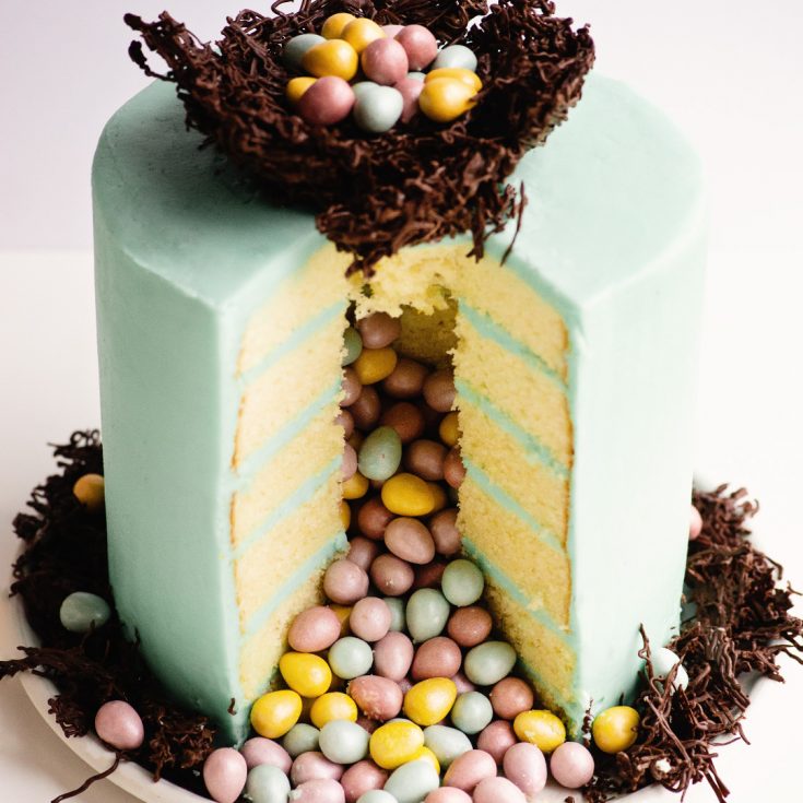 Easter Egg Pinata Cake with Chocolate Nest - recipe and video - Ashlee ...